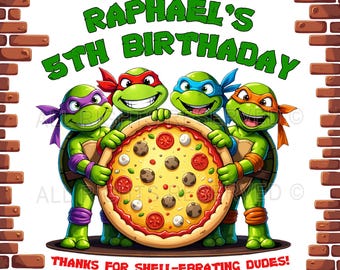 TMNT Custom Ninja Turtle STICKERS for Pizza Box! - Etsy
