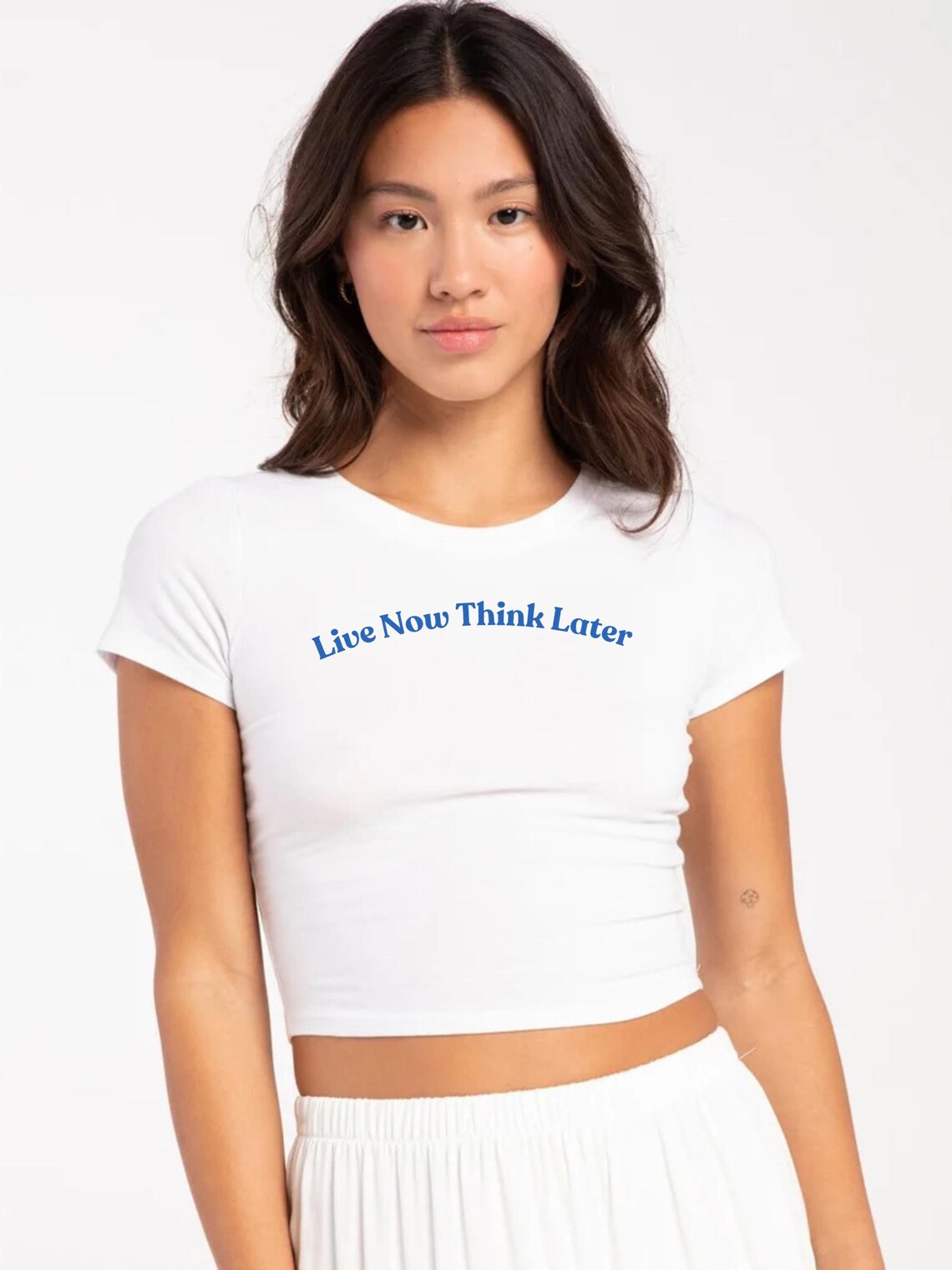 Live Now Think Later Baby Tee, Tate Mcrae Lyrics, Organic Rib ...