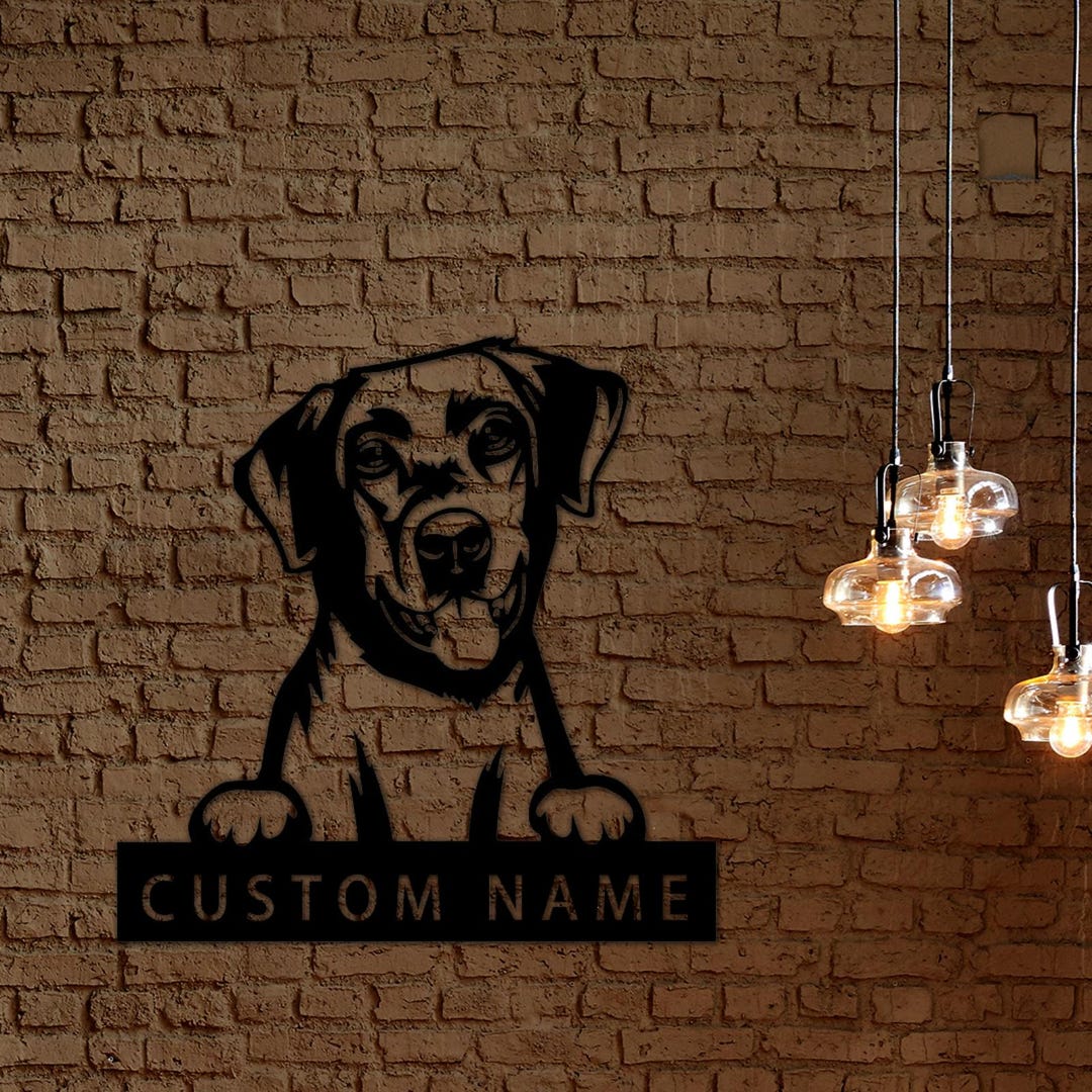 Customizable Metal Sign, Dog Wall Art, Puppy Logo, Gift for Parent ...