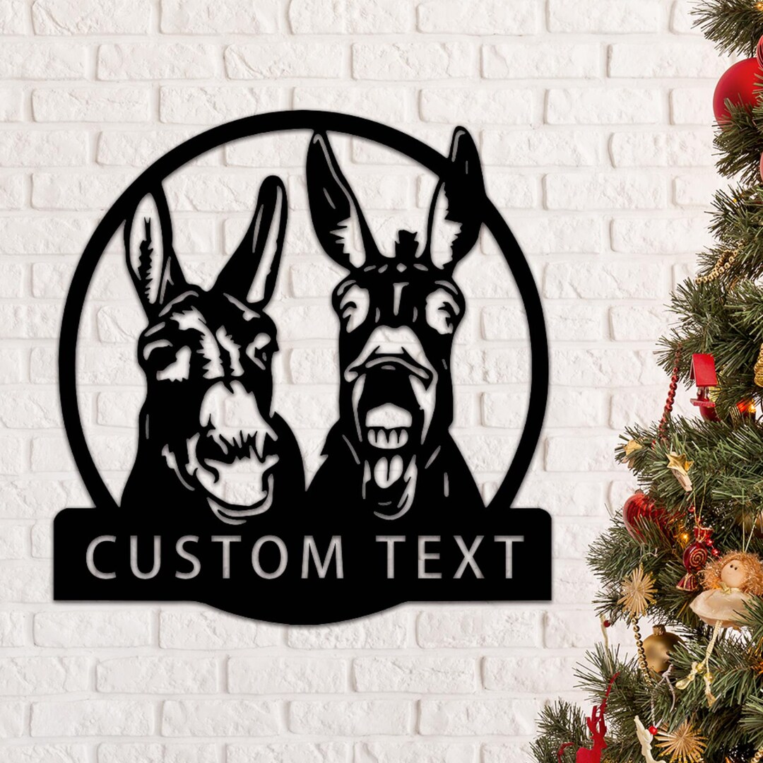 Custom Donkey Sign Personalized Donkeys Farm Sign Donkey Metal Wall Art ...