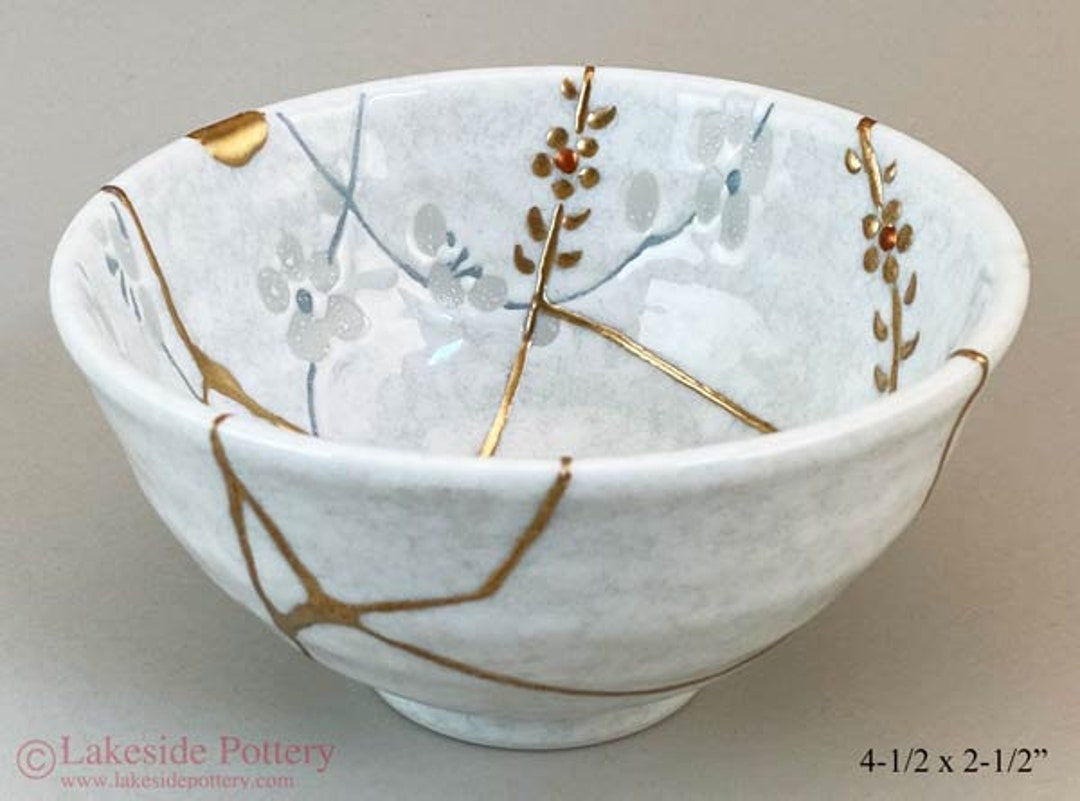Cherry Blossom Japanese Kintsugi Bowl - Etsy