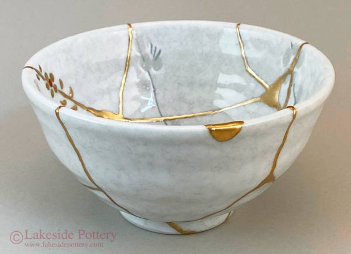 Cherry Blossom Japanese Kintsugi Bowl - Etsy