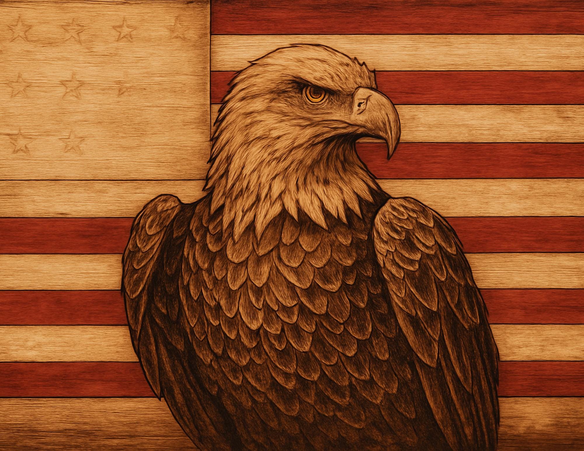 Soaring Eagle Over America | Clean Outline Design for Crafting – Craft ...