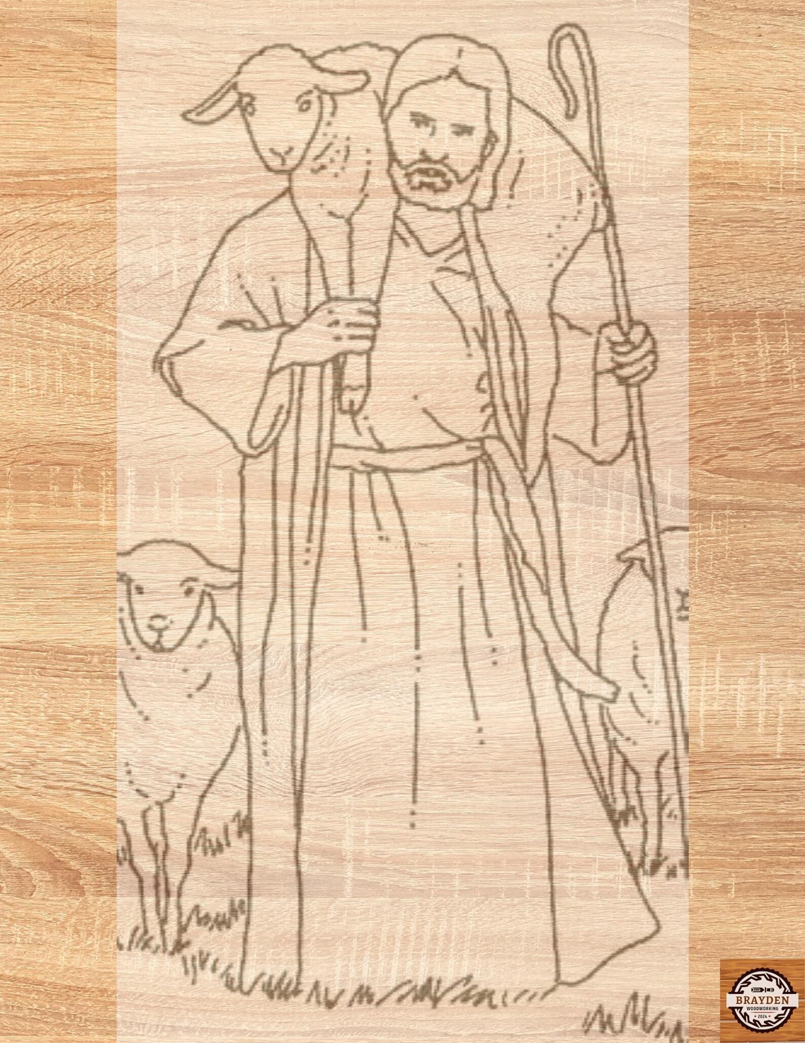 Jesus Holding a Lamb – Good Shepherd Template | Christian Pyrography ...
