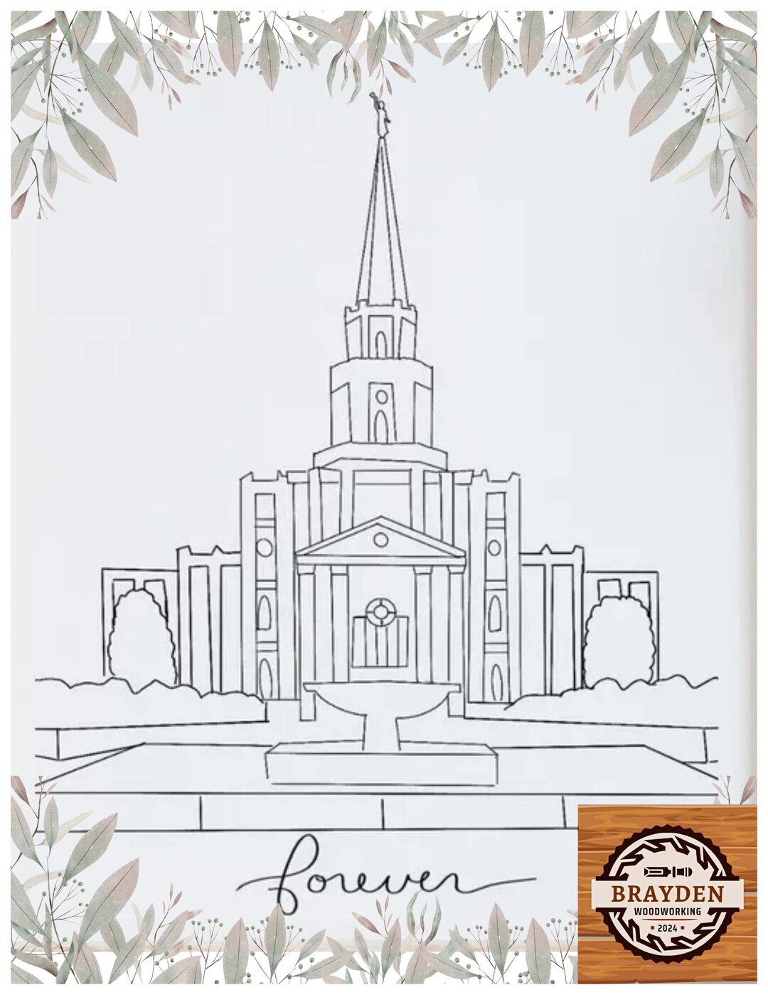 Houston Texas LDS Temple | Clean Outline Design for Crafting – Craft ...