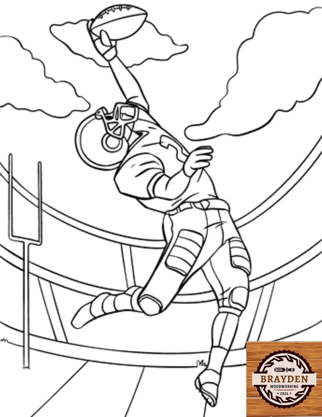 Realistic Football Player | Clean Outline Design for Crafting – Craft ...