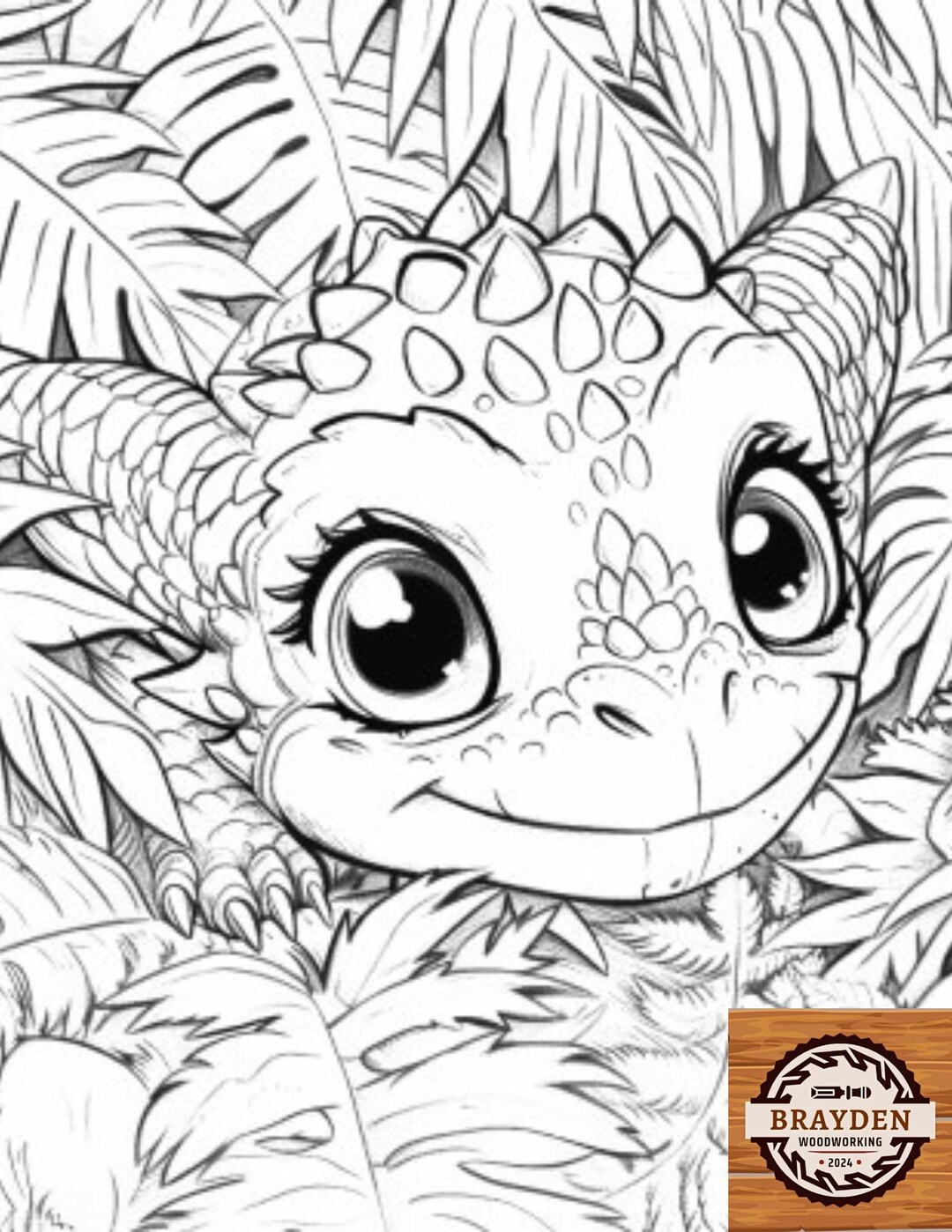 Fern Dragon | Clean Outline Design for Crafting – Craft Template ...