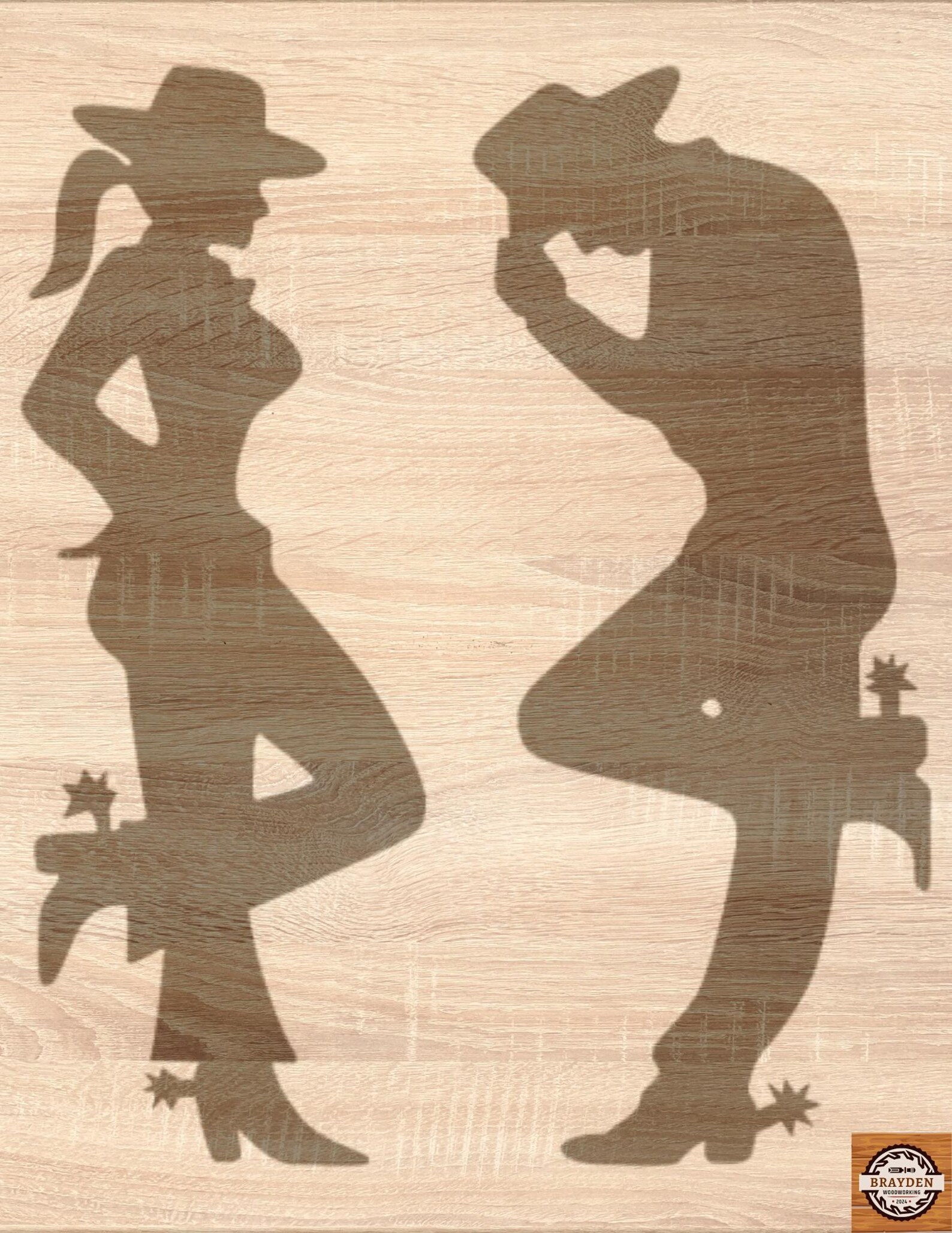Cowboy & Cowgirl Silhouette – Western Pyrography Template | Rodeo Love ...