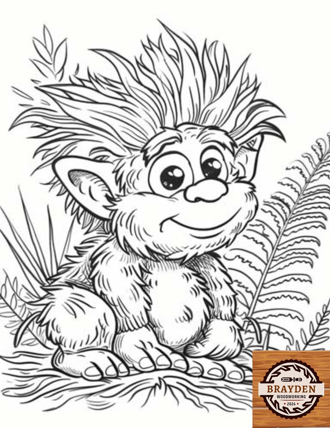 Troll Hiding in the Fern | Clean Outline Design for Crafting – Craft ...