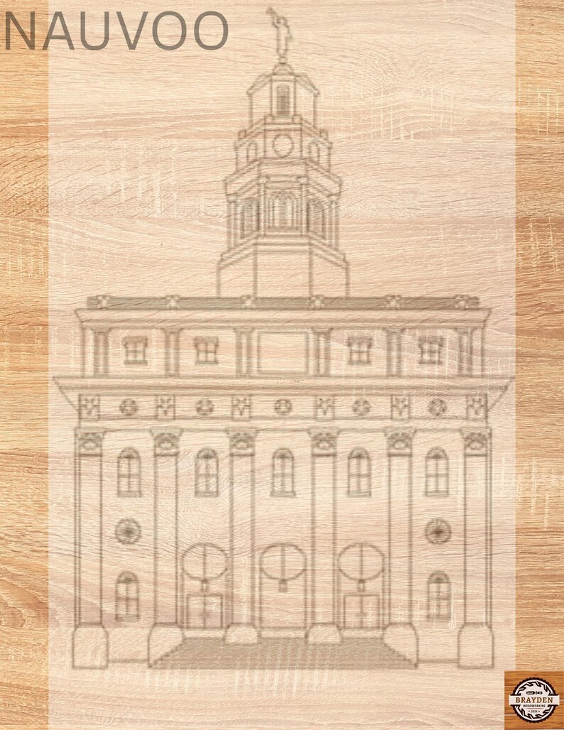 Nauvoo Temple Outline – LDS Pyrography Template | Printable Woodburning ...