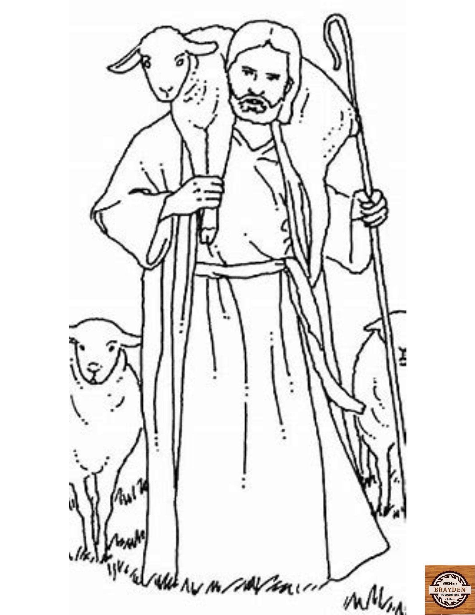 Jesus Holding a Lamb – Good Shepherd Template | Christian Pyrography ...