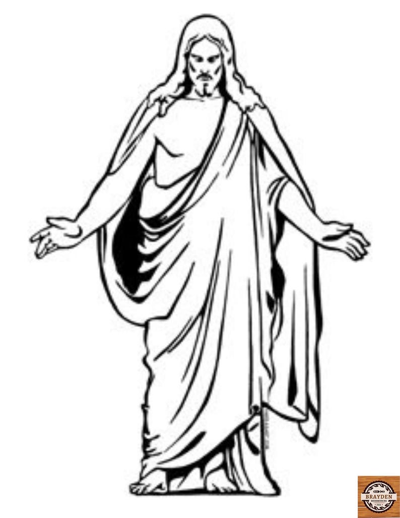 Jesus With Open Arms – Christian Pyrography Template | Woodburning ...