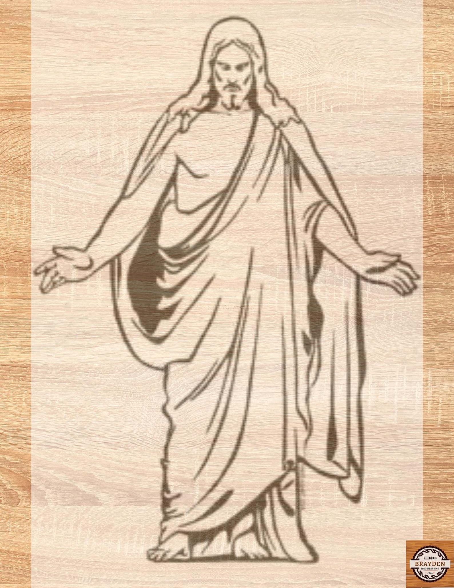 Jesus With Open Arms – Christian Pyrography Template | Woodburning ...