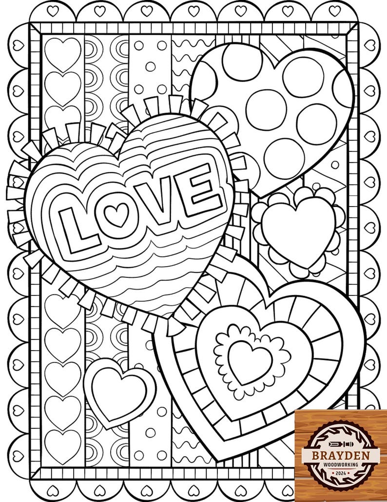 Triple Love | Clean Outline Design for Crafting – Craft Template ...