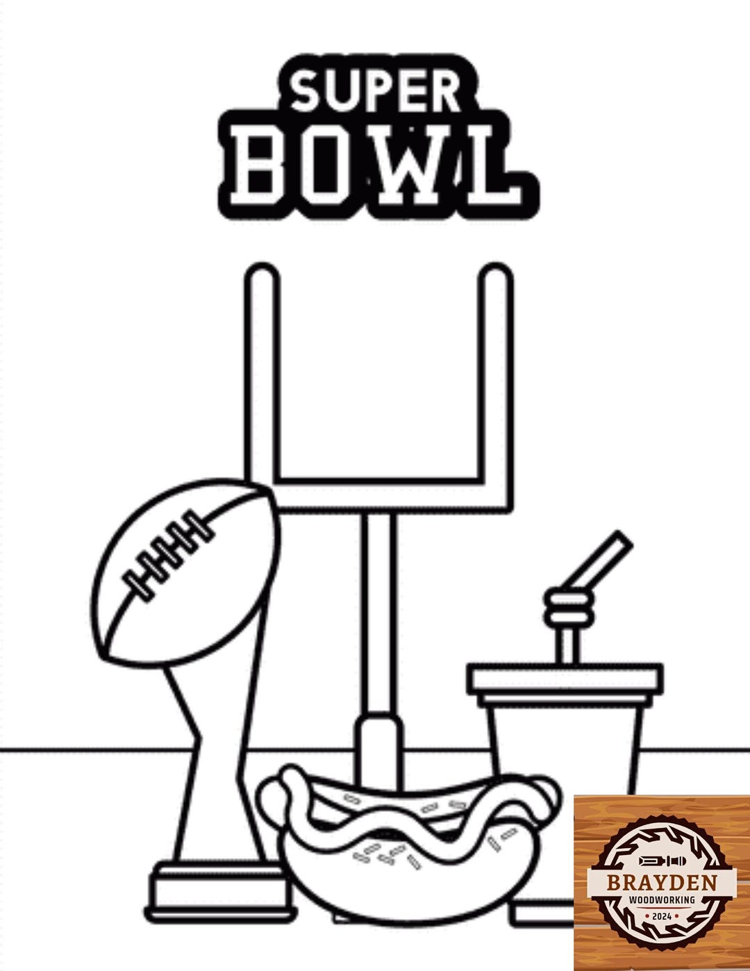 Super Bowl | Clean Outline Design for Crafting – Craft Template - Etsy
