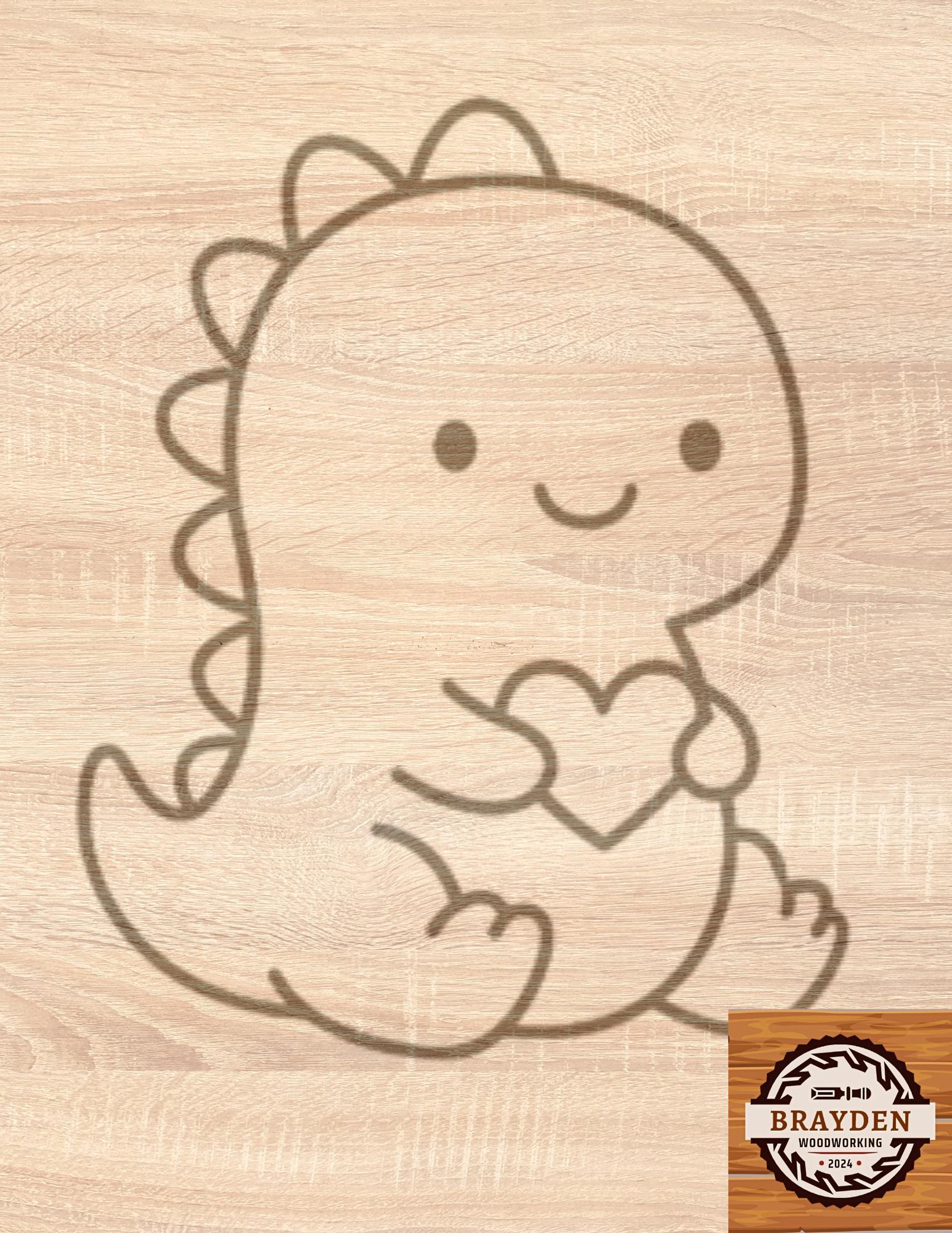Dino-heart | Clean Outline Design for Crafting – Craft Template ...