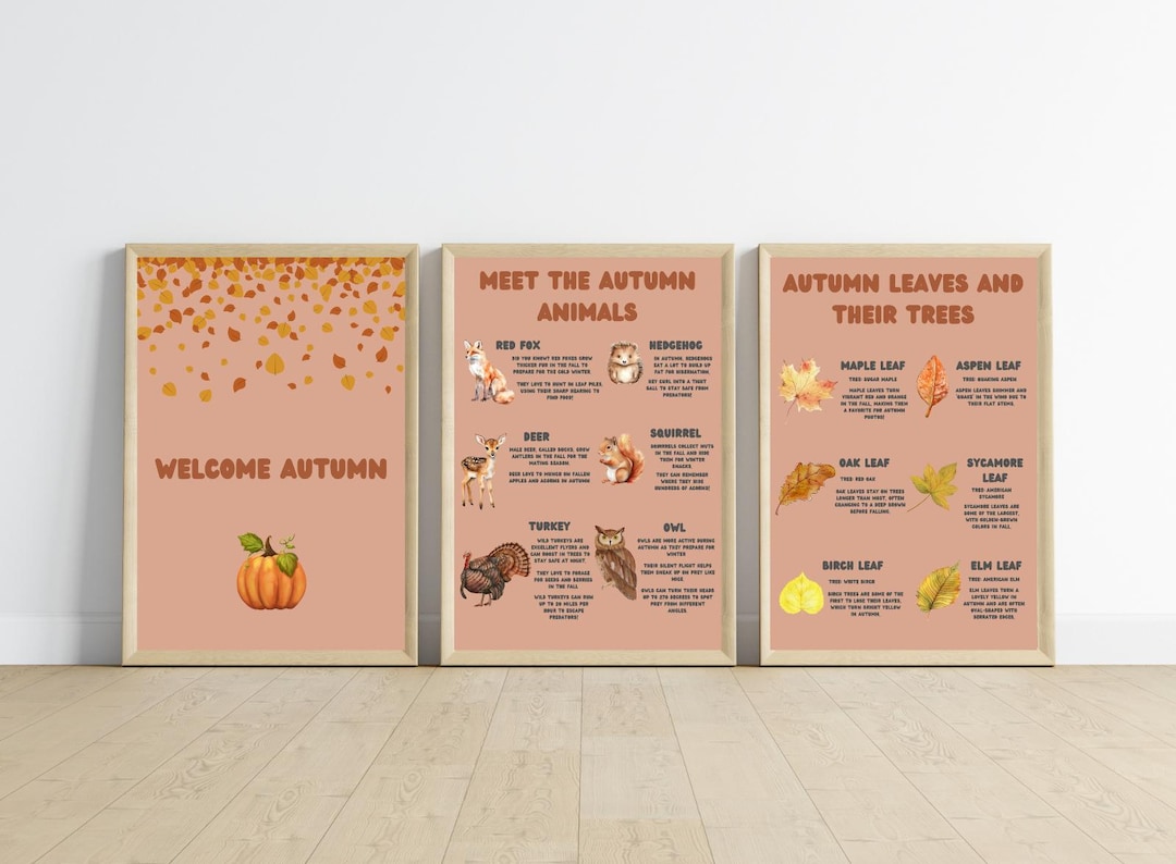 Welcome to Autumn Poster Pack | Set of 3 Classroom Prints | Fall-themed ...