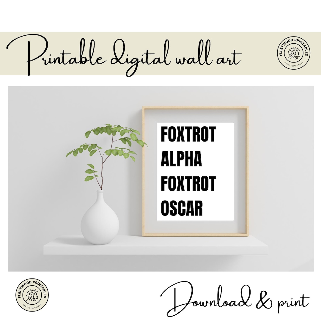 Funny Phonetic Alphabet Wall Art | FAFO Digital Download | Minimalist ...