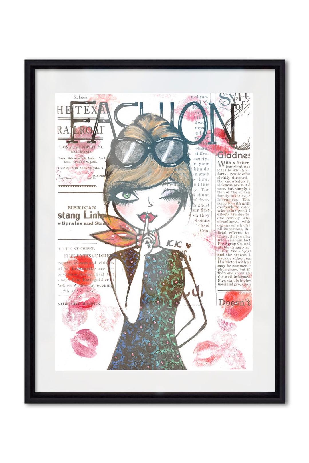 Magazine Cover Girl Printable Wall Art - Art Print Decor - Fashion ...