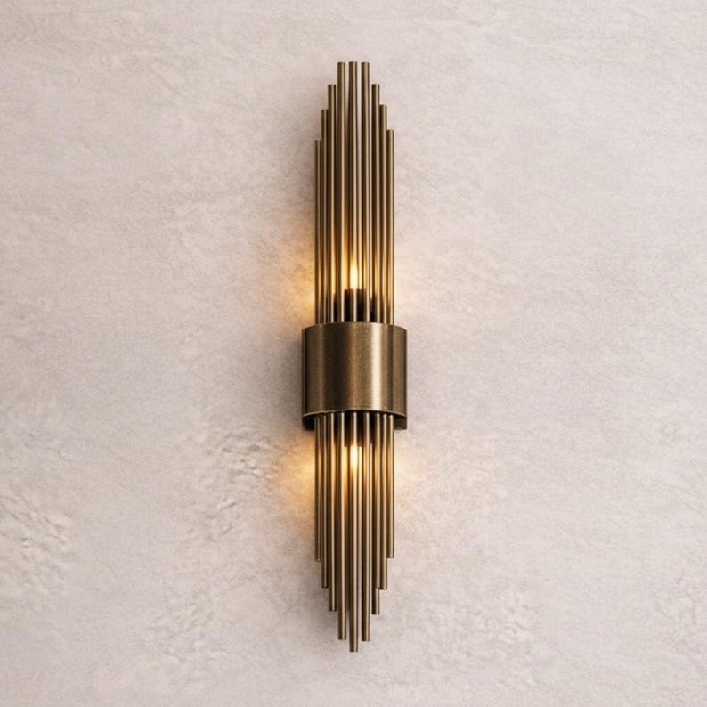Modern Black Wall Sconce , Art Deco Vertical Light Fixture, Luxury Iron ...