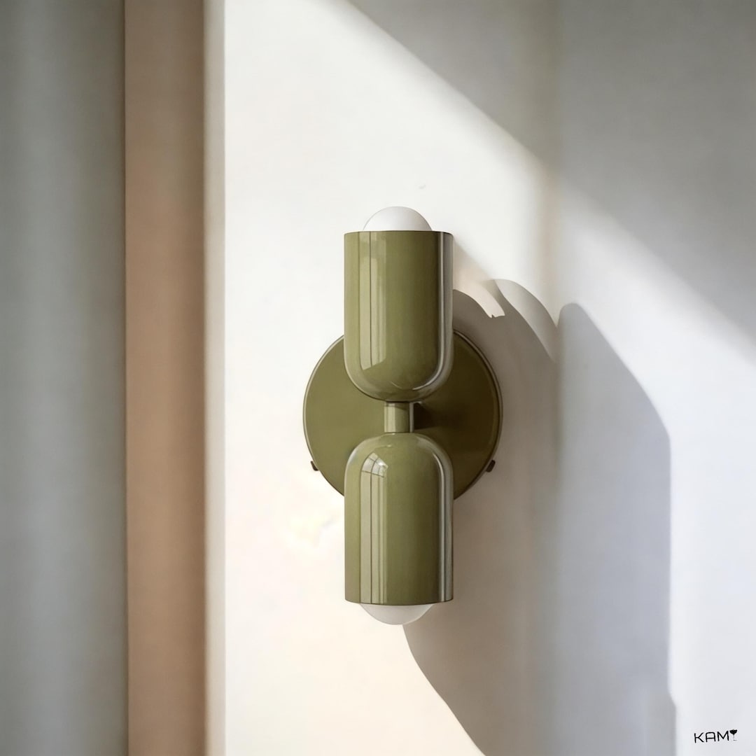 Minimalist Green Wall Sconce, in Stock, Colorful Wall Lamps, Green Wall ...