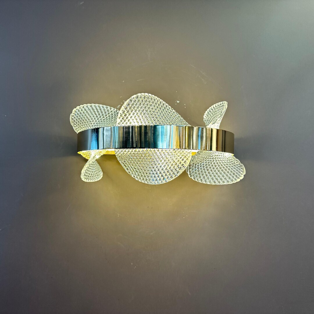 Modern Acrylic LED Wall Sconce – Gold & Silver Finish, 3-color Light - Etsy
