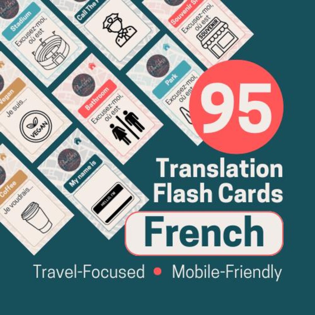 French Flashcards for Travelers – Must-know Phrases With Pronunciation ...