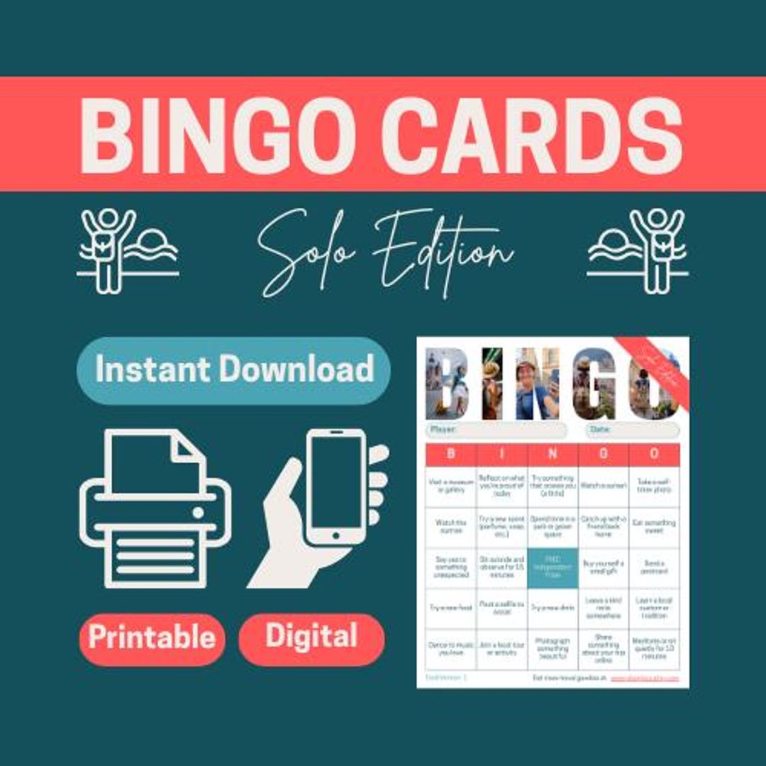 Solo Travel Bingo – 10 Printable Cards for Independent Travelers ...