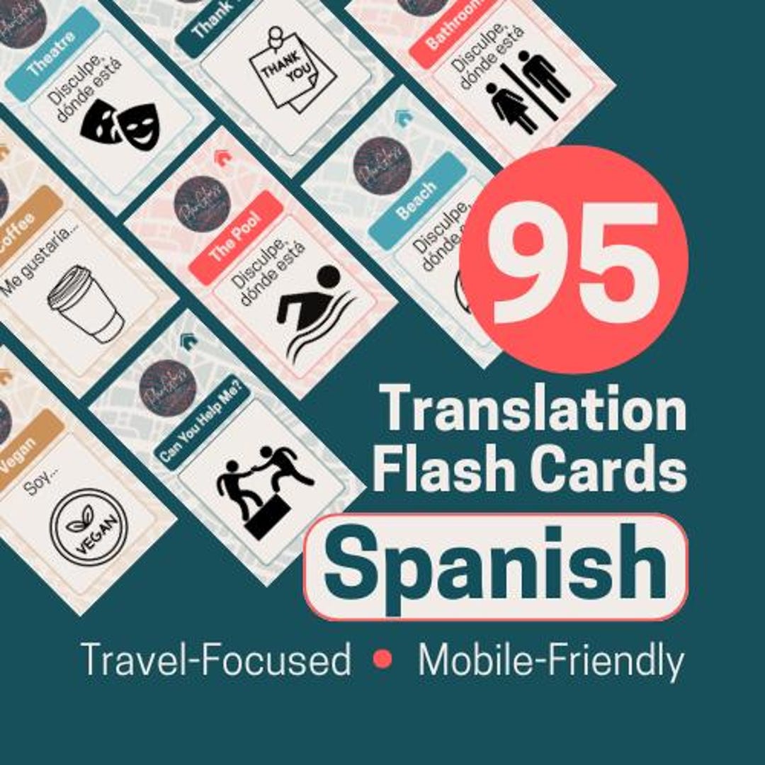 Spanish Flashcards for Travelers – Must-know Phrases, Beginner Language ...