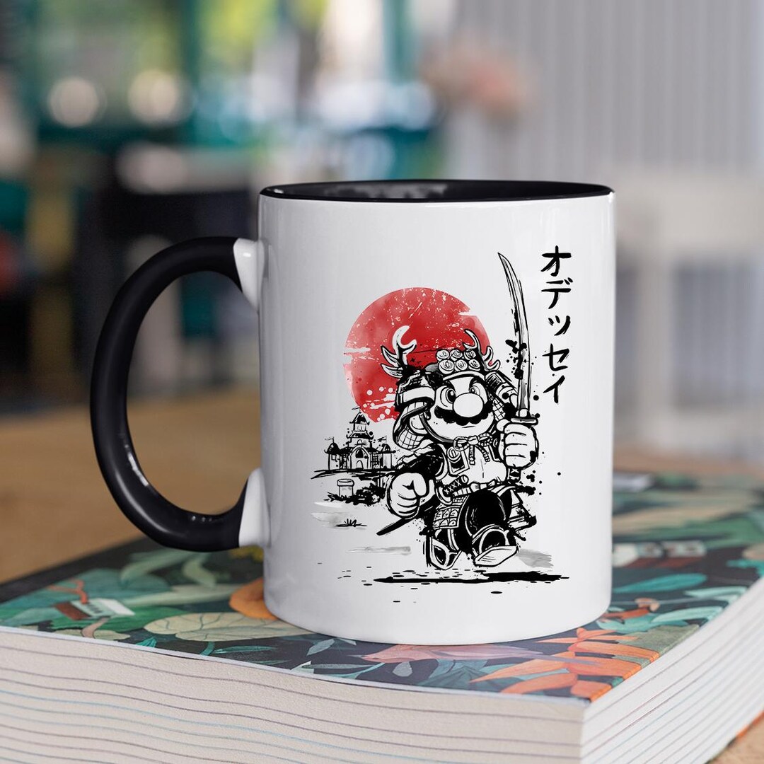Super Mario Meets Japanese Samurai Mug Super Mario Mug Supermario ...