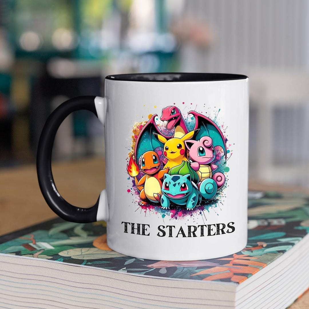 Pokemon Starter Squad, Pokemon Design Mug, Anime Design Mug, Anime ...