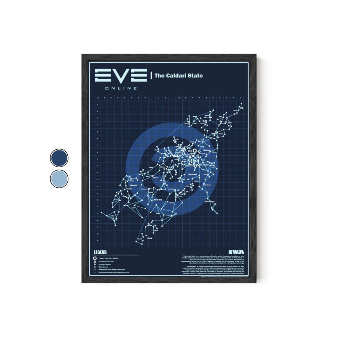 Eve Online Caldari State Map Poster - Sci-fi Video Game Art Print - Etsy