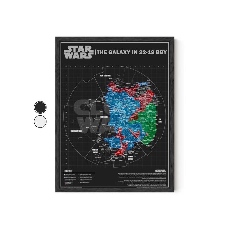 Star Wars Galaxy Political Map Poster: Clone Wars - Sci-fi Art Print - Etsy