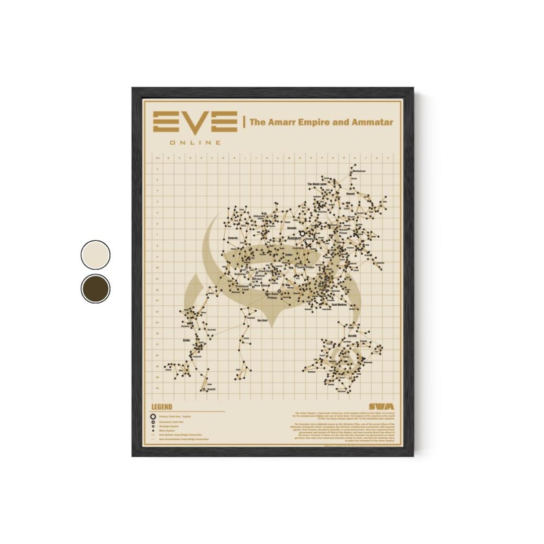 Eve Online Amarr Empire Map Poster - Sci-fi Video Game Art Print - Etsy