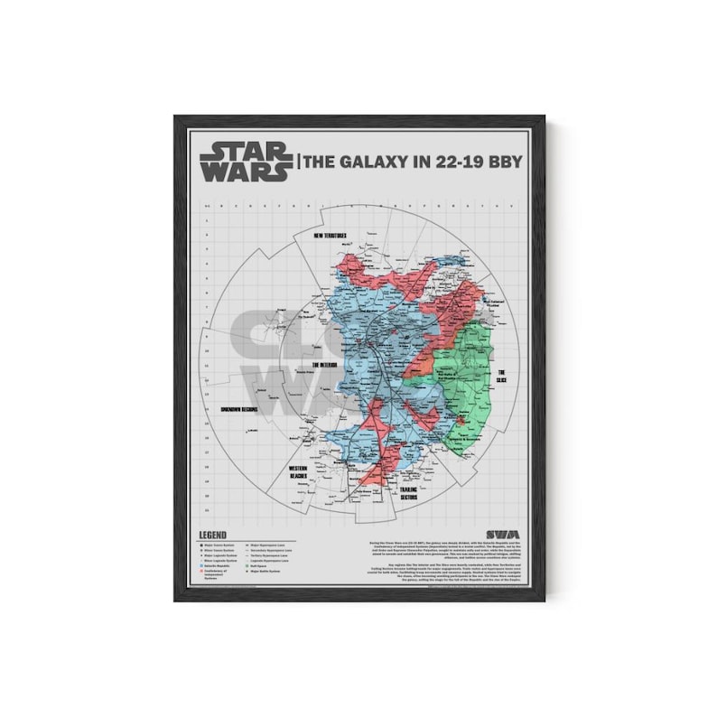 Star Wars Galaxy Political Map Poster: Clone Wars - Sci-fi Art Print - Etsy