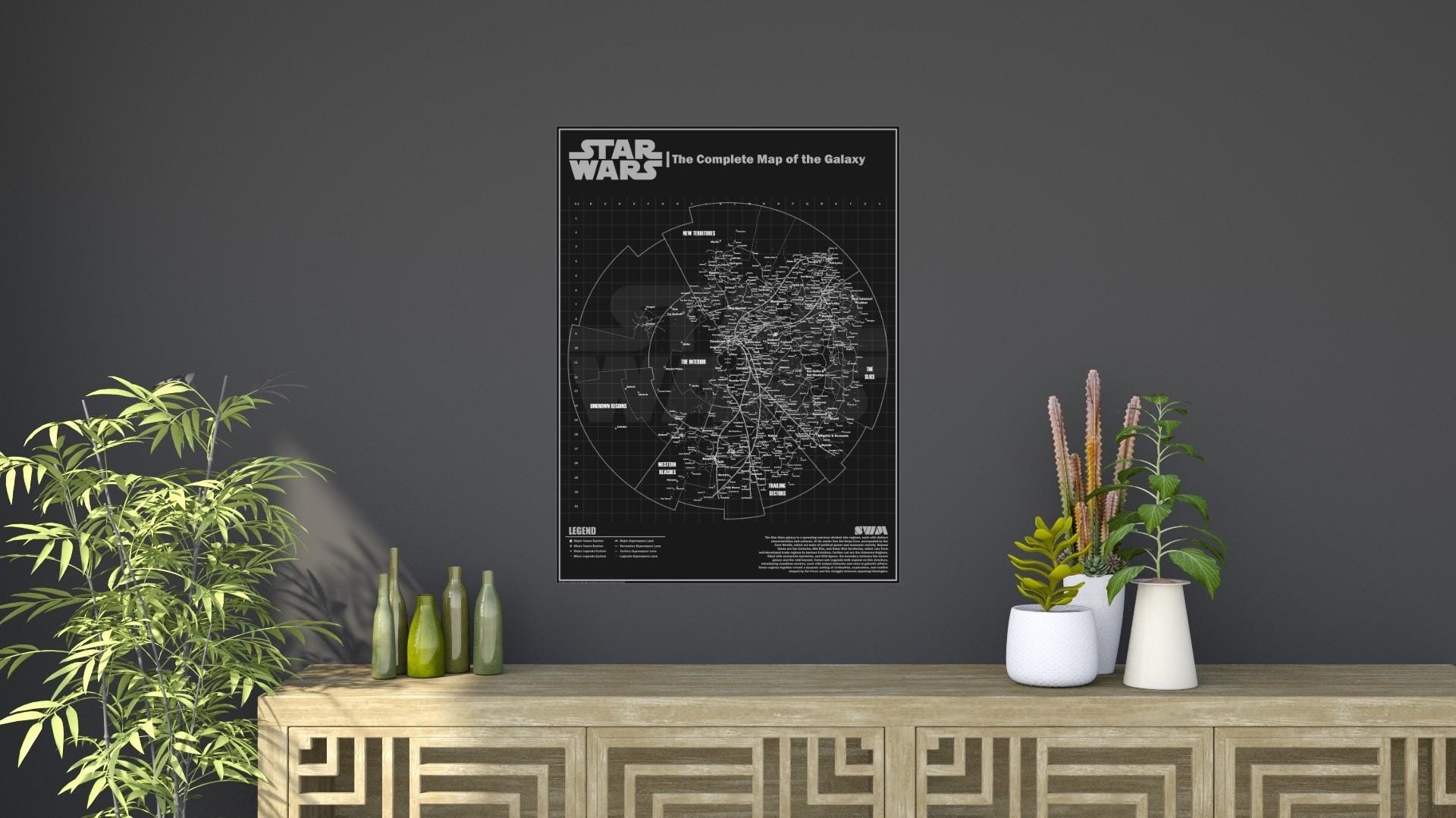 Star Wars Galaxy Map Poster, Matte Vertical Posters, Wall Art Decor ...