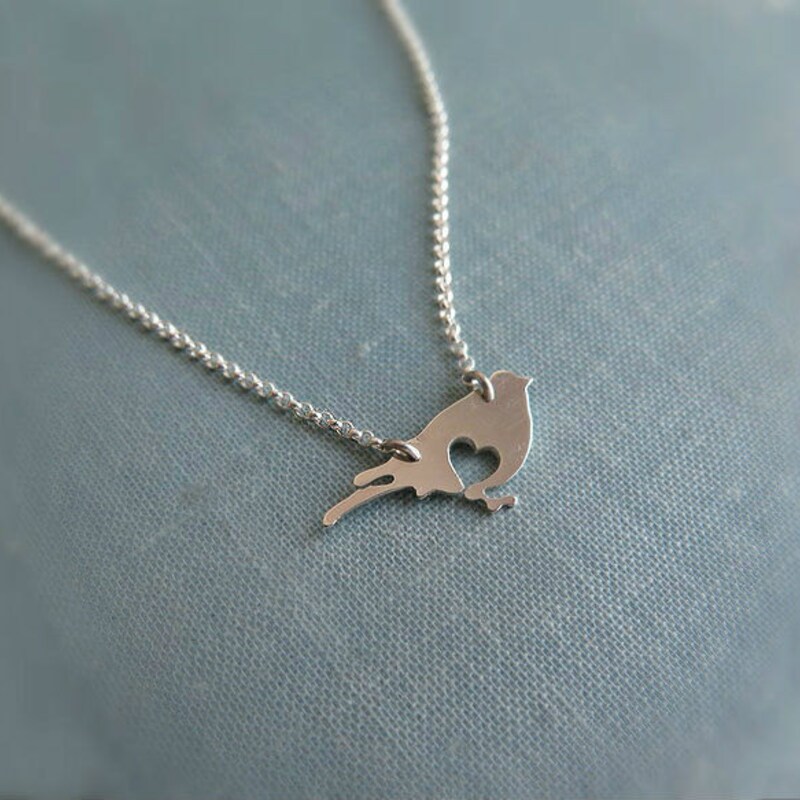 Silver Bird Necklace - Etsy