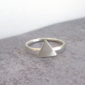 Sterling Silver Triangle Ring Geometric Jewelry. - Etsy Norway