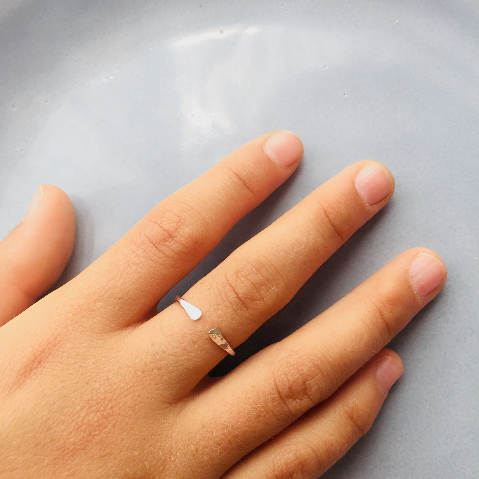 Silver thumb ring Hammered silver ring Open ring adjustable | Etsy