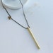 Brass Stick Bar Gold Long Necklace Antique Gold Plated Chain - Etsy