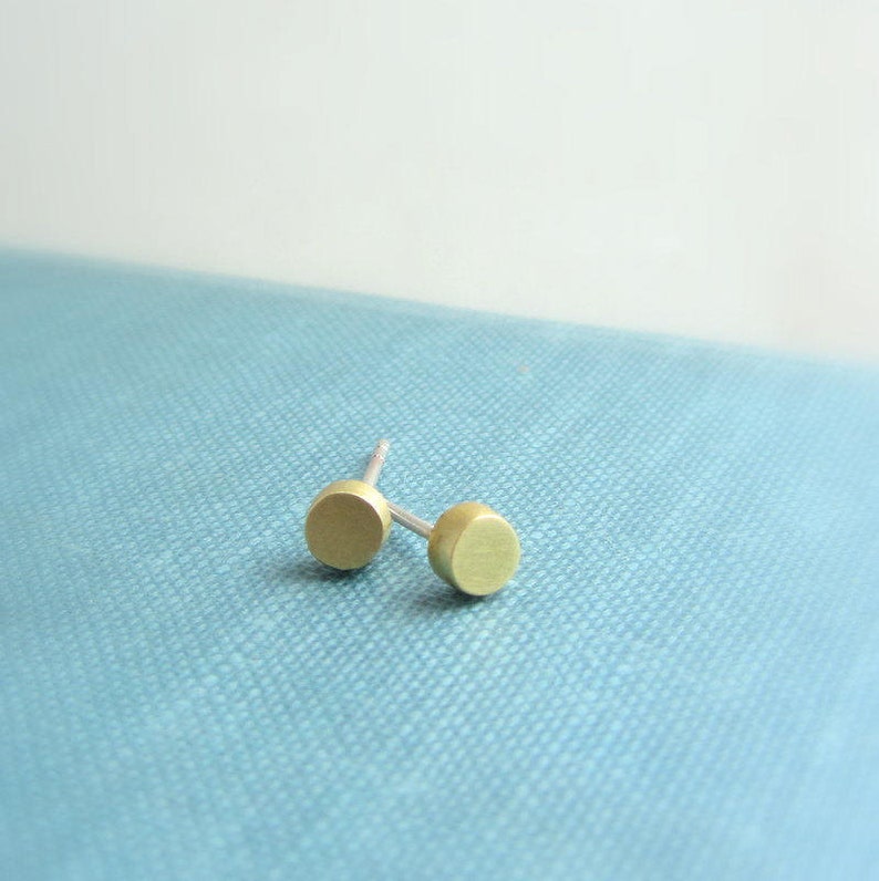 Round Stud Earrings Gold Stud Earrings Round Post Earrings - Etsy