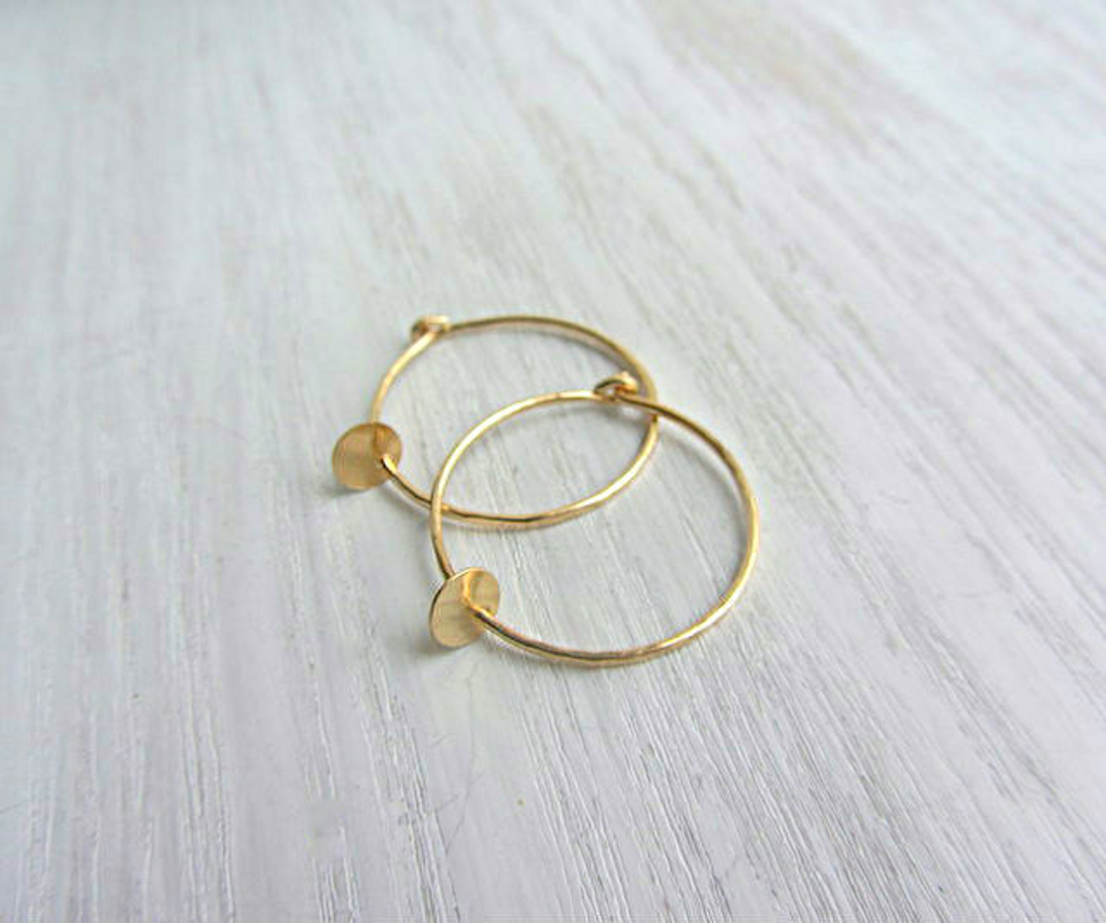 Small gold hoop earrings 1 inch hoops 14k gold filled hoops | Etsy