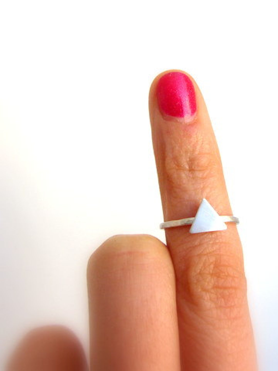 Sterling Silver Triangle Ring Geometric Jewelry. - Etsy UK