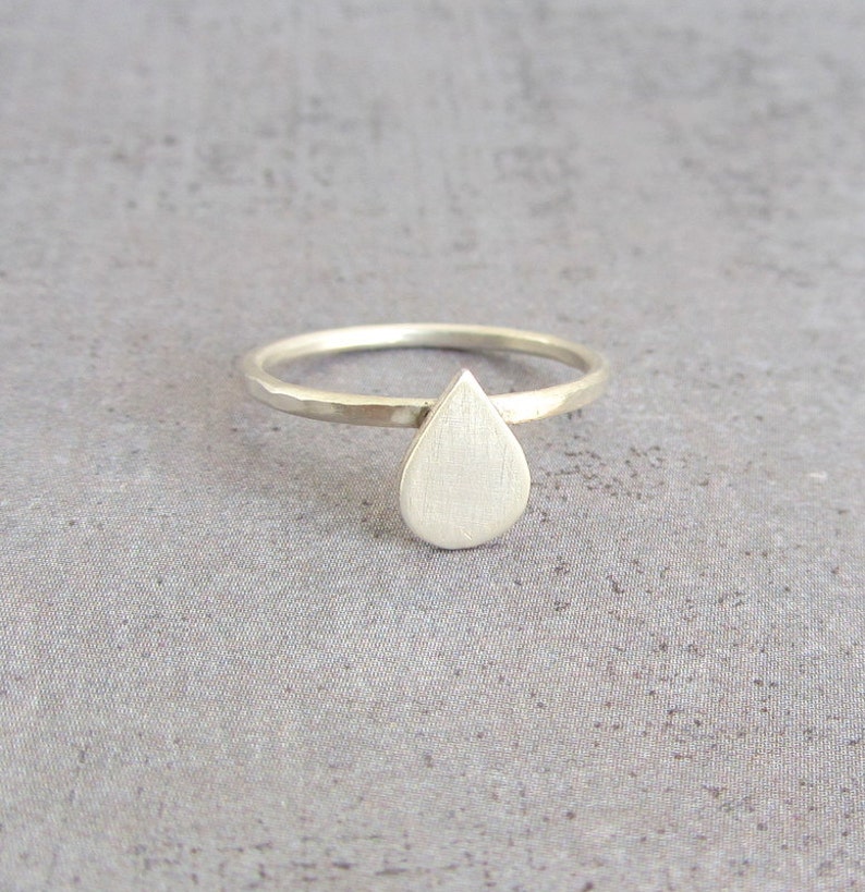 Simple Sterling Silver Raindrop Stacking Ring Valentines Day - Etsy