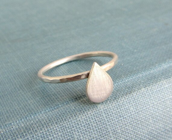Simple Sterling Silver Raindrop Stacking Ring Valentines Day | Etsy