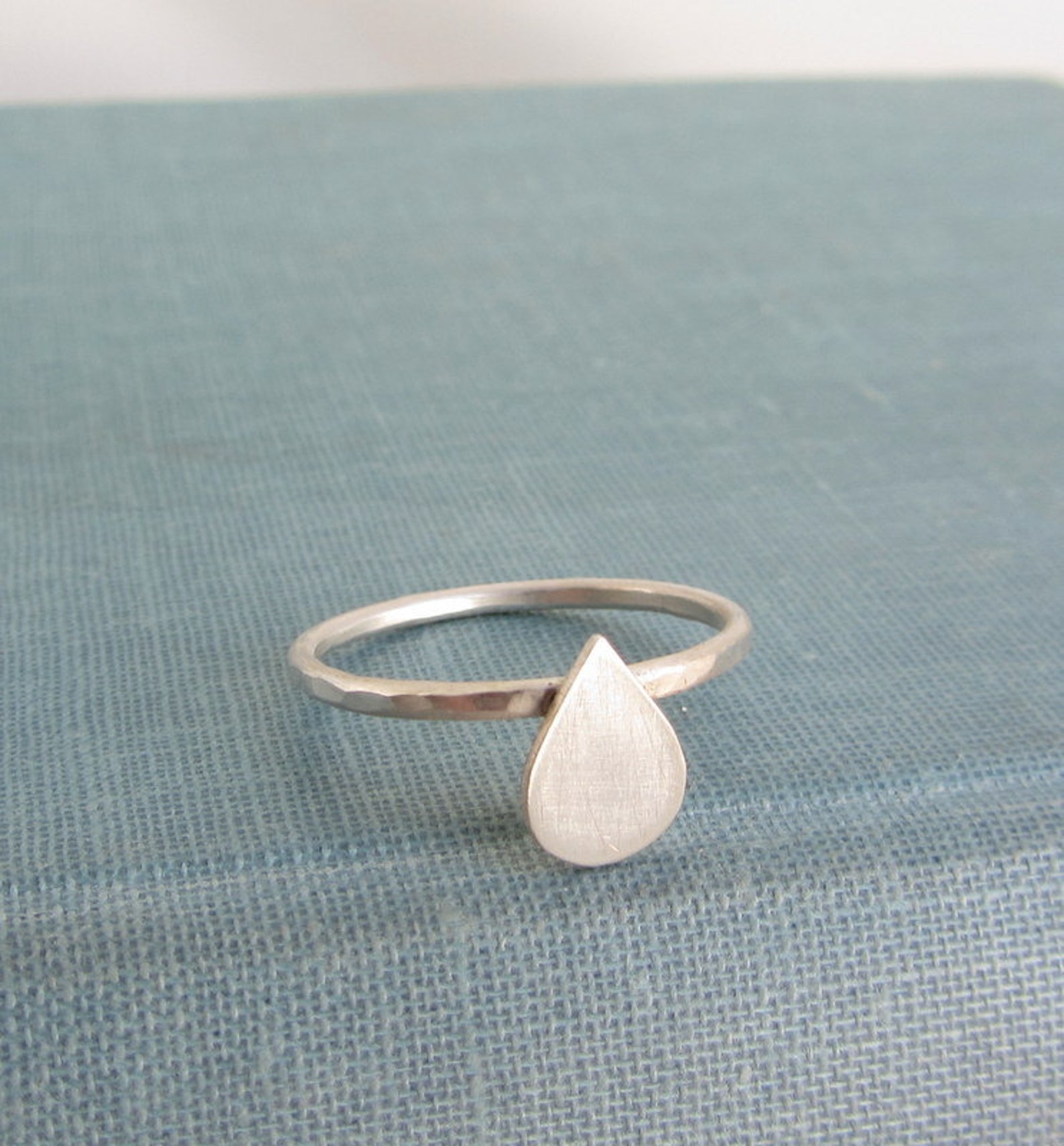 Simple Sterling Silver Raindrop Stacking Ring Valentines Day - Etsy