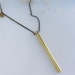 Brass Stick Bar Gold Long Necklace Antique Gold Plated Chain - Etsy