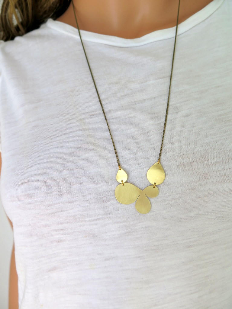 Long boho pendant long modern necklace Geometric long | Etsy