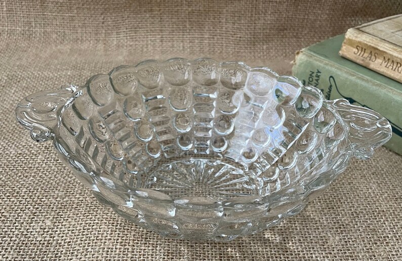 Vintage Anchor Hocking Clear Bubble Ladder Bowl With Scroll - Etsy