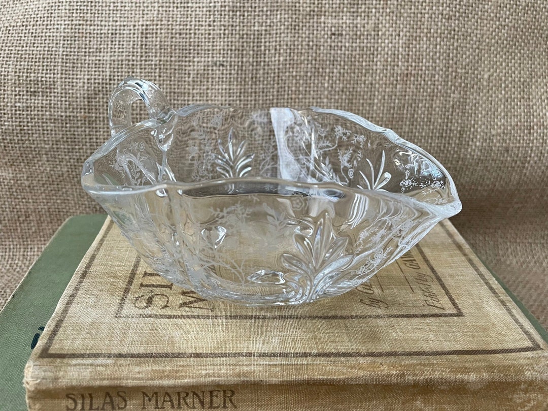 Fostoria Triangular Nappy Dish With Handle in Chintz Pattern | Vintage ...